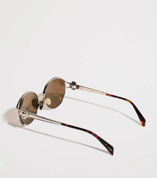 Maje Round Frame Sunglasses - Blue