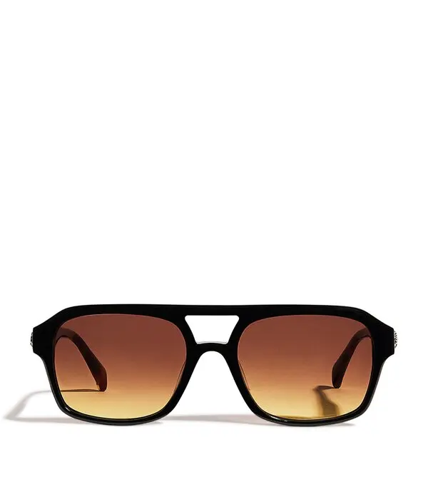 Maje Acetate Aviator Sunglasses With Tortoiseshell Patterning