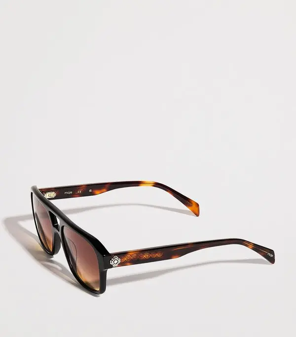 Maje Acetate Aviator Sunglasses With Tortoiseshell Patterning