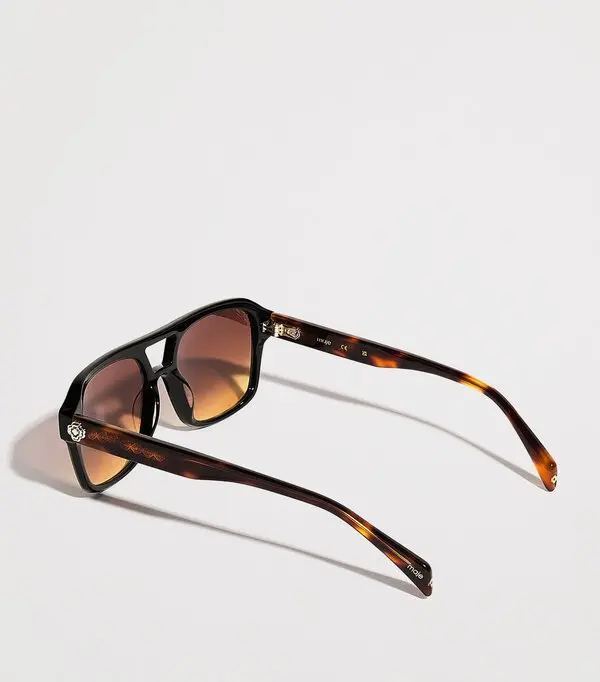 Maje Acetate Aviator Sunglasses With Tortoiseshell Patterning