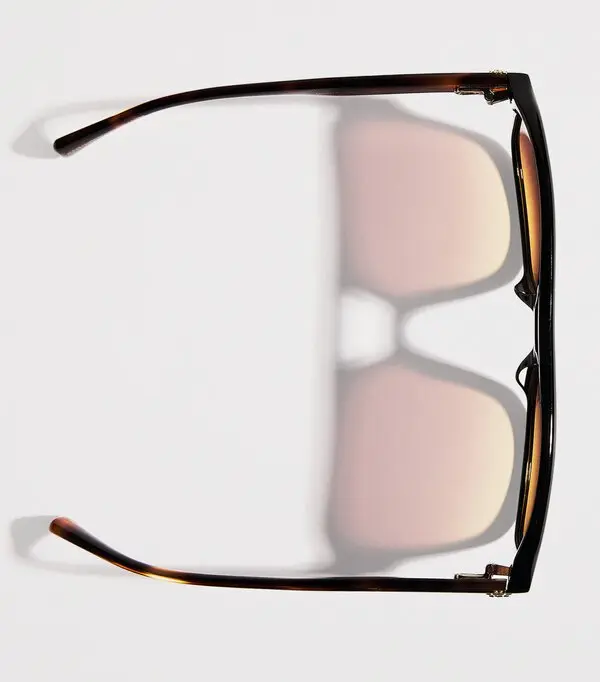 Maje Acetate Aviator Sunglasses With Tortoiseshell Patterning