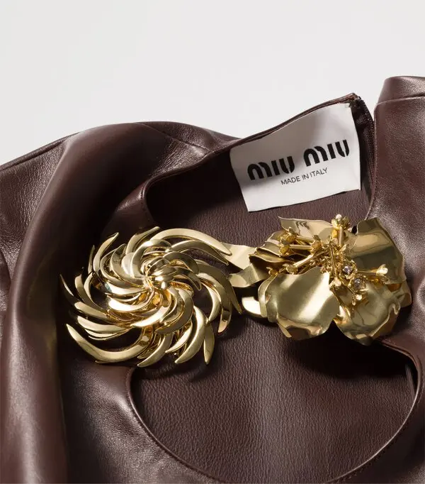 Miu Miu Floral Brooch - Metallic