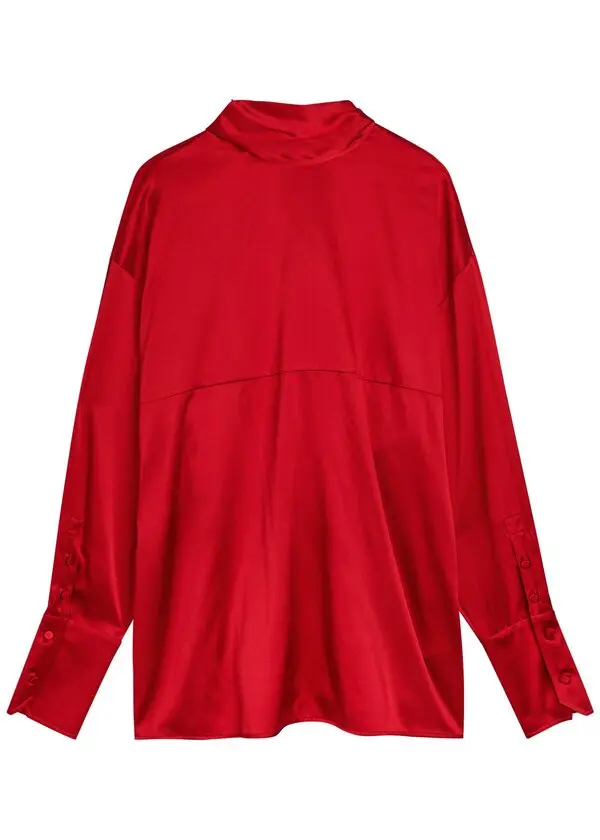 ARMARIUM Elide Scarf-effect Stretch-silk Blouse