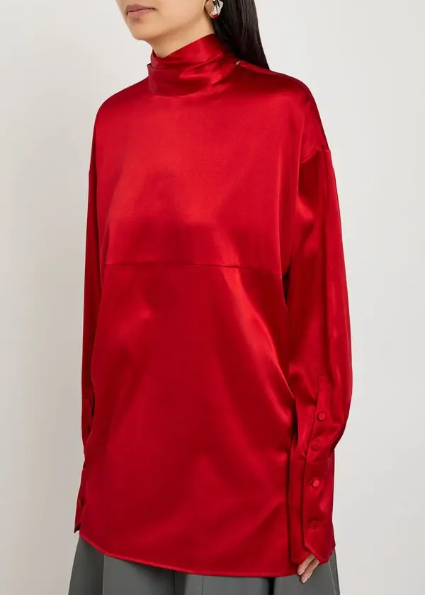 ARMARIUM Elide Scarf-effect Stretch-silk Blouse