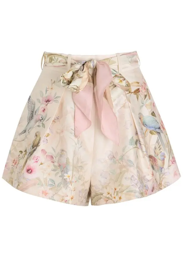 Zimmermann Floral-print Silk-blend Shorts