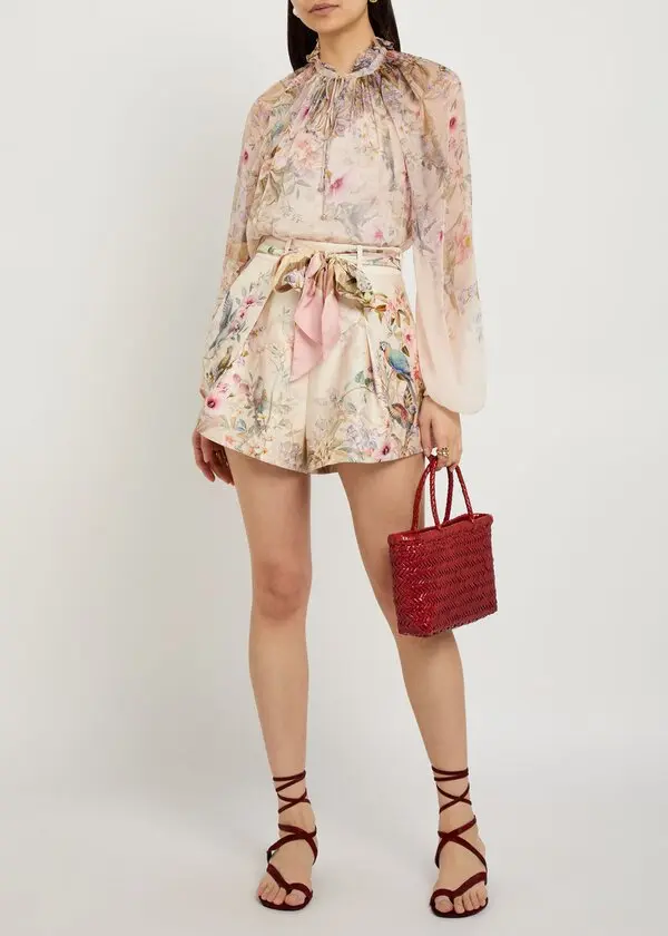 Zimmermann Floral-print Silk-blend Shorts
