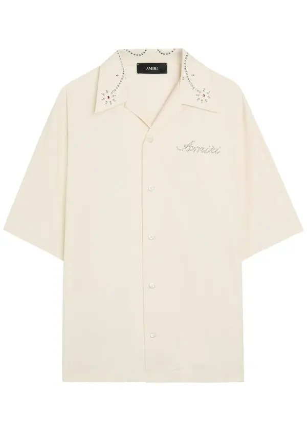 Amiri Stud Embellished Woven Shirt - Ivory