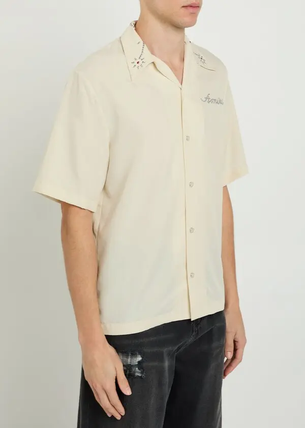 Amiri Stud Embellished Woven Shirt - Ivory