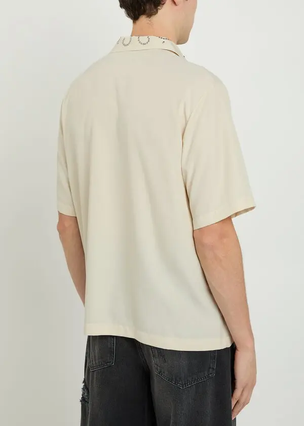 Amiri Stud Embellished Woven Shirt - Ivory