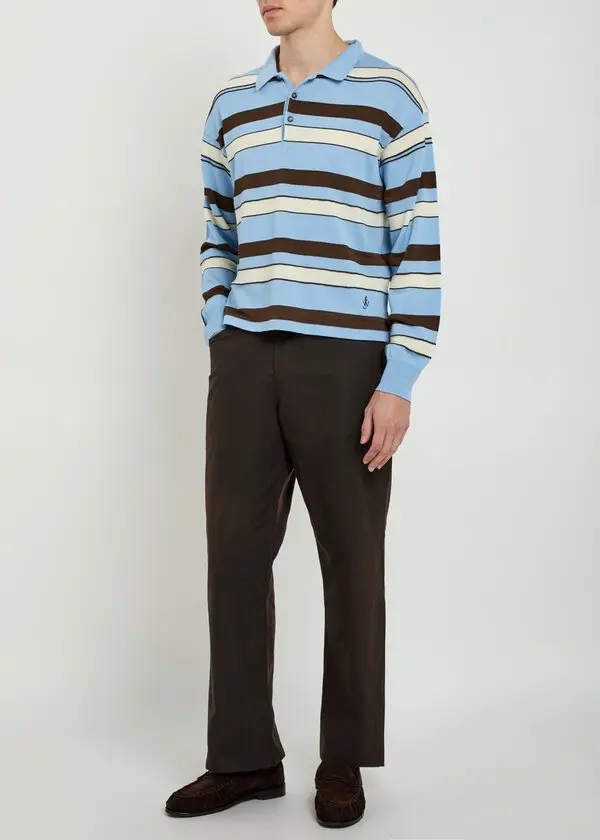 JW Anderson Striped Knit Polo Shirt