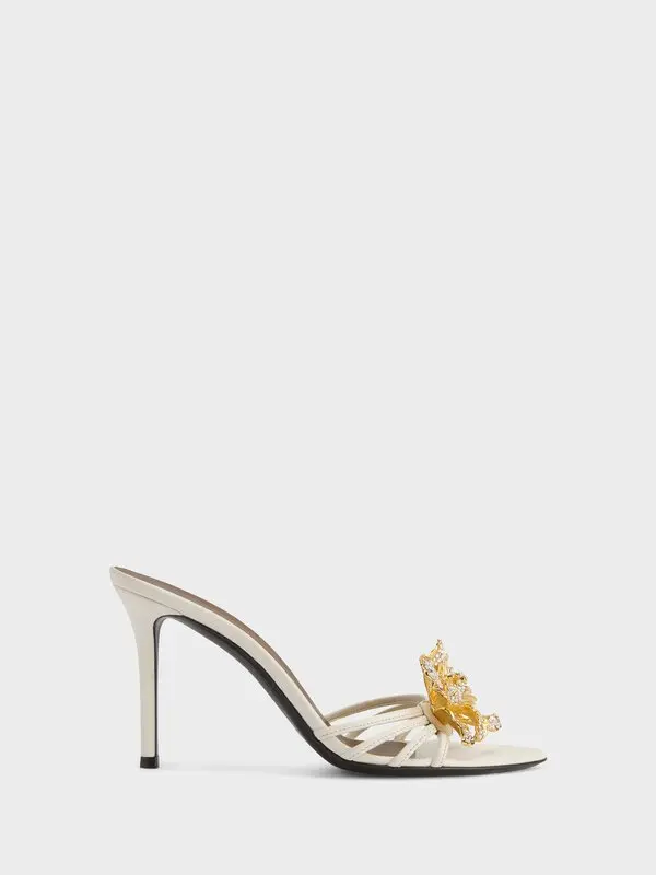 GIUSEPPE ZANOTTI Orchid Crystal Mule 90 - White