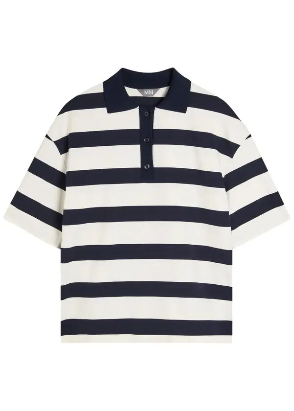Max Mara Striped Jersey Polo Top