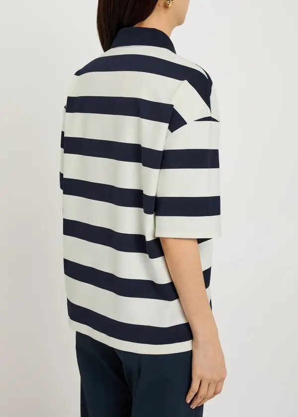 Max Mara Striped Jersey Polo Top