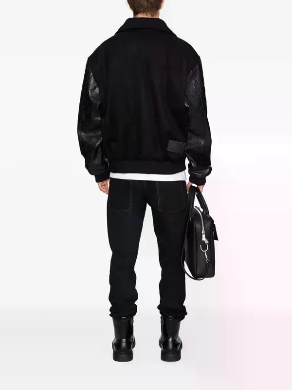 Place Of Ëlms Embossed-sleeve Embroidered Jacket