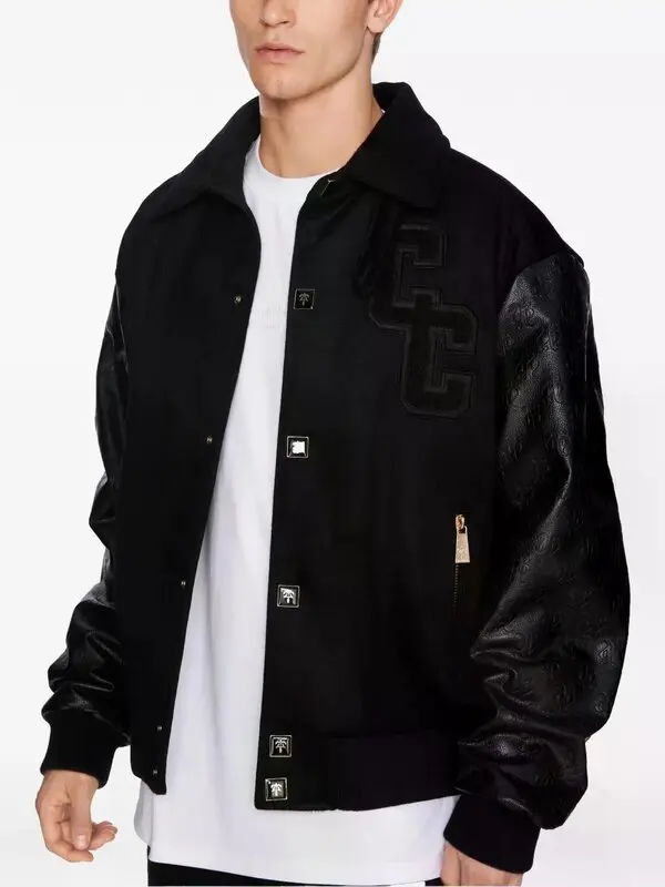 Place Of Ëlms Embossed-sleeve Embroidered Jacket