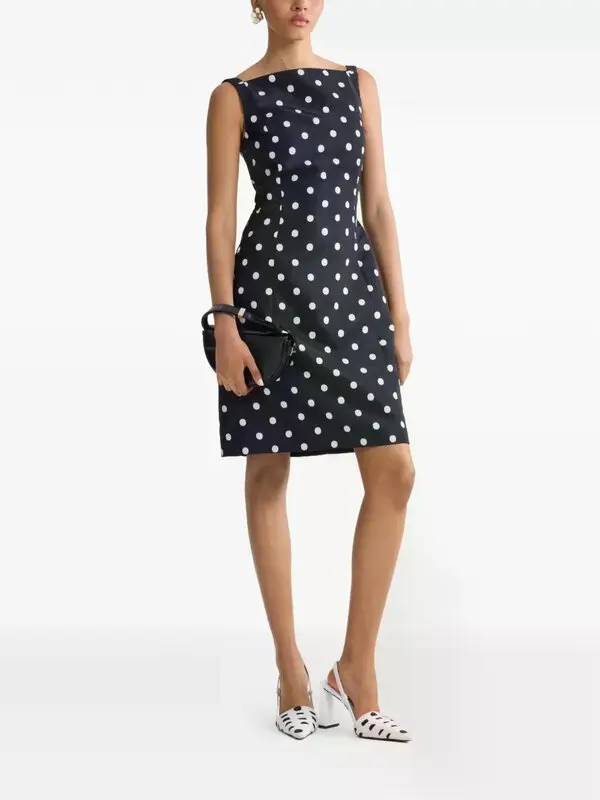 PATOU Polka-dot Mini Dress - Blue