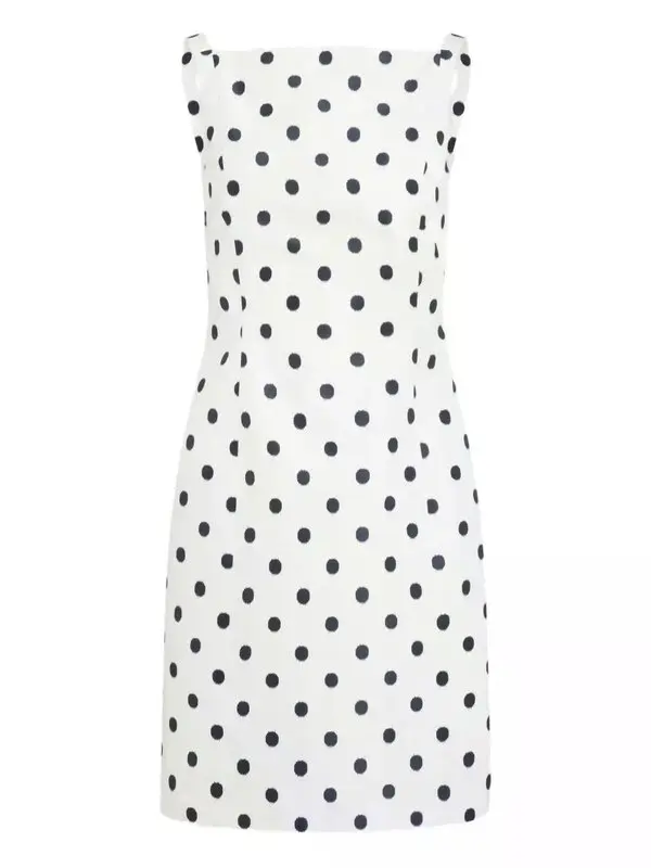 Patou Polka Dot Pencil Mini Dress - White