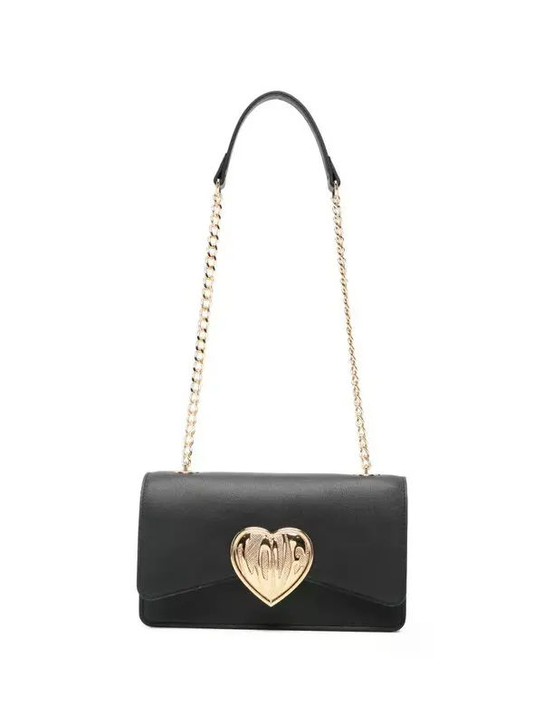 Moschino Heart-plaque Shoulder Bag - Black