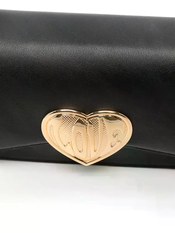 Moschino Heart-plaque Shoulder Bag - Black