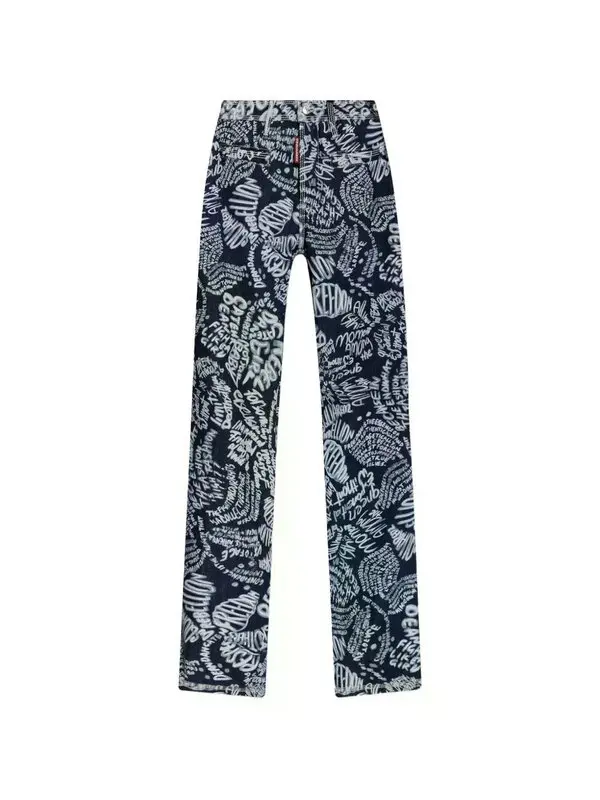 Dsquared2 Printed Straight Leg Trousers