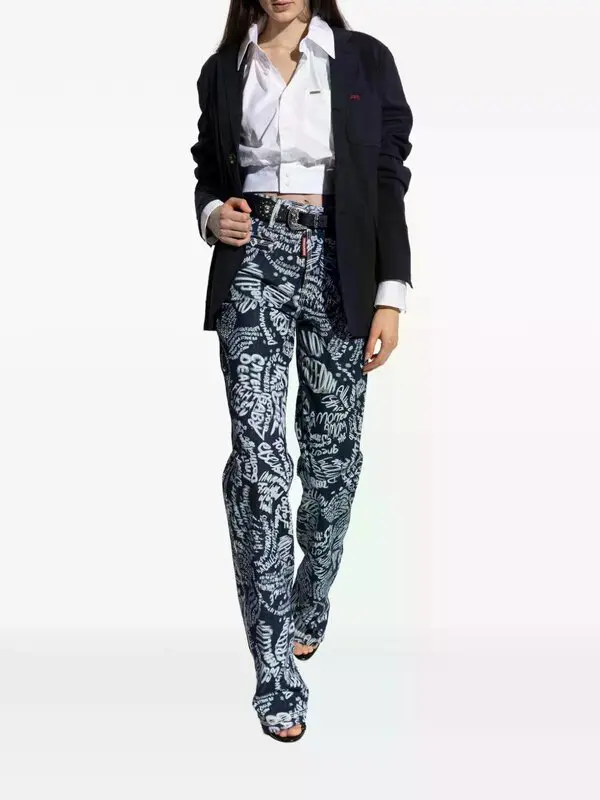 Dsquared2 Printed Straight Leg Trousers