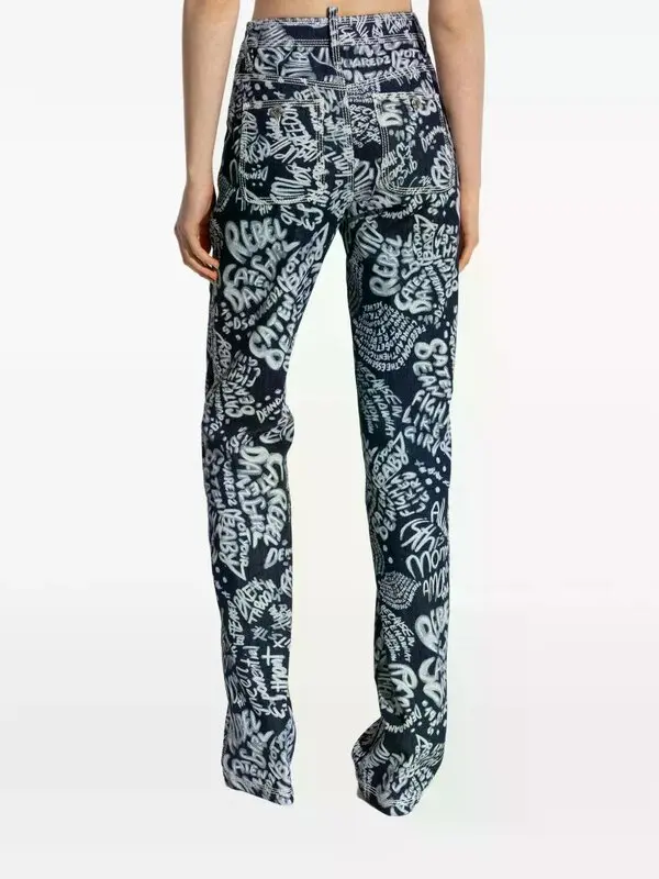Dsquared2 Printed Straight Leg Trousers