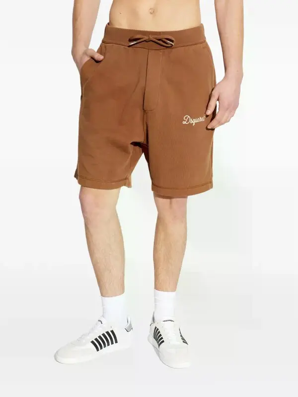 Dsquared2 Embroidered Logo Track Shorts - Brown