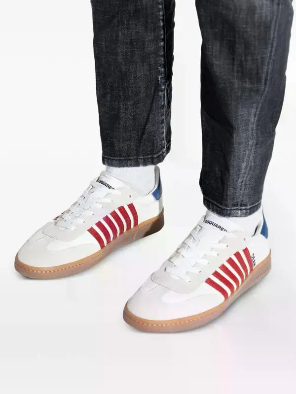 Dsquared2 Lace-up Striped Sneakers - White