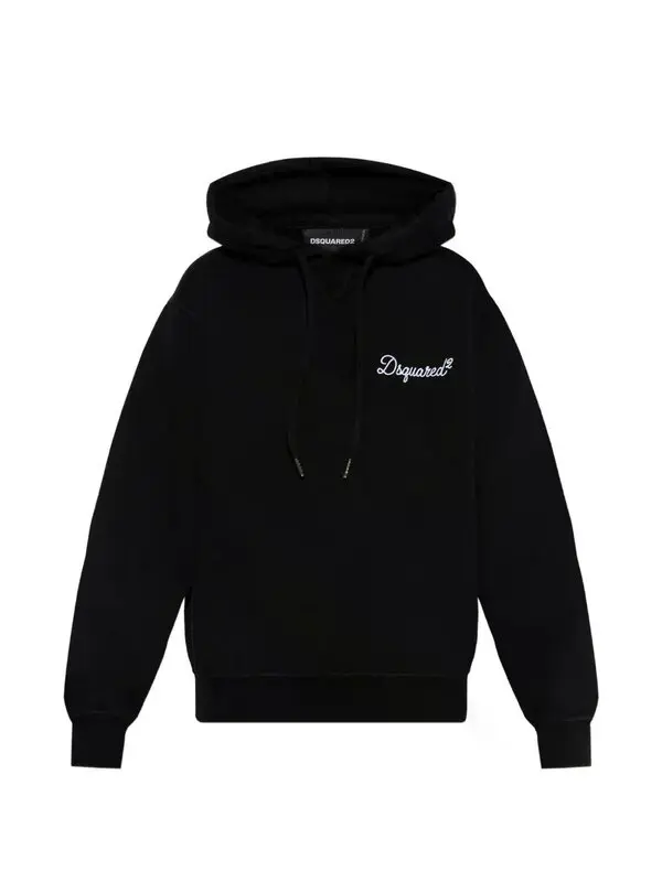 Dsquared2 Embroidered Hooded Top - Black