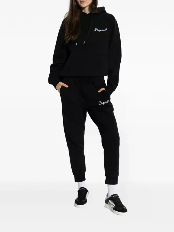 Dsquared2 Embroidered Hooded Top - Black