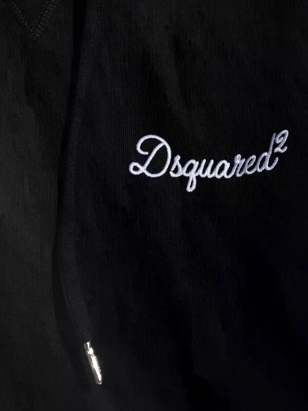 Dsquared2 Embroidered Hooded Top - Black
