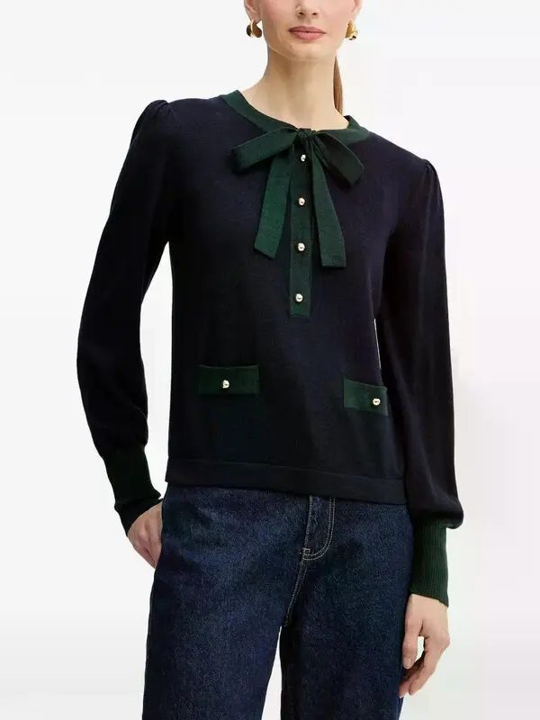 Luisa Spagnoli Bow Buttoned Sweater