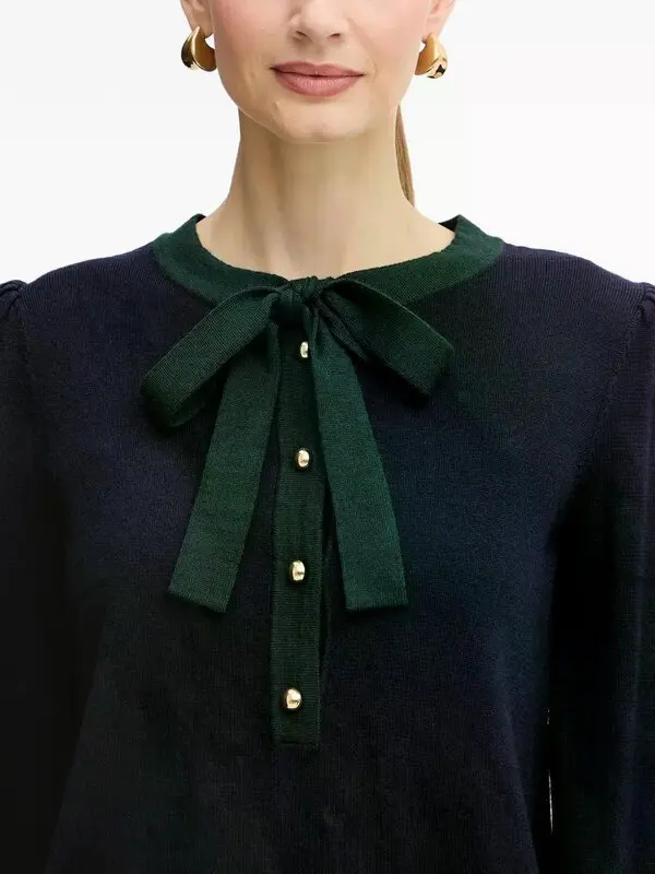 Luisa Spagnoli Bow Buttoned Sweater