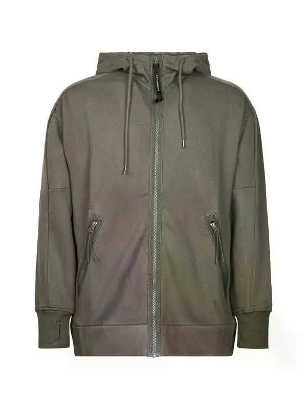 C.P. COMPANY Zip Hooded Sweatshirt - Green
