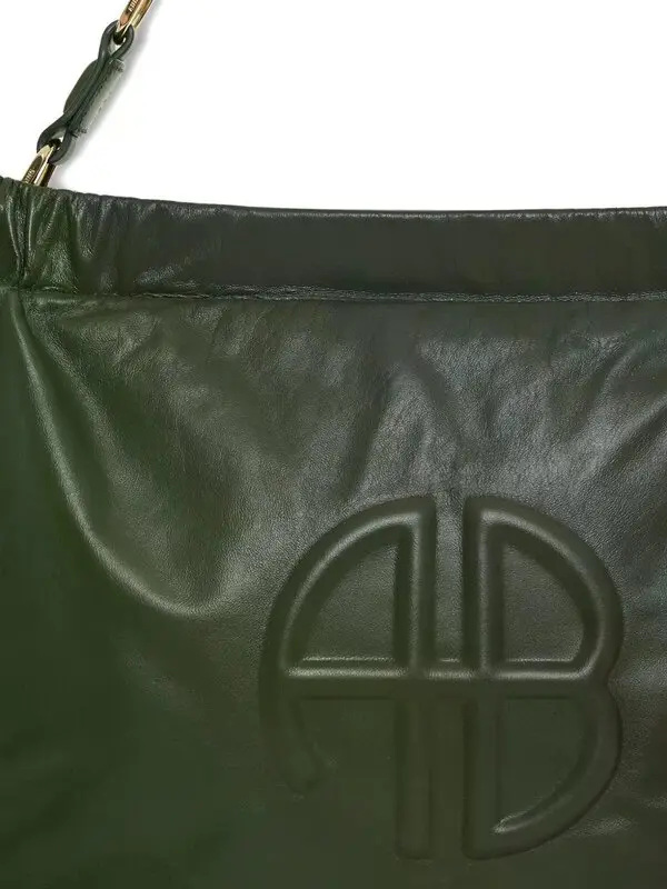 ANINE BING Kate Embossed Chain Shoulder Bag - Green
