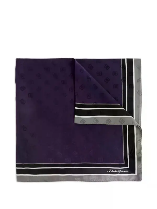 Dolce & Gabbana Logo Border Scarf - Purple