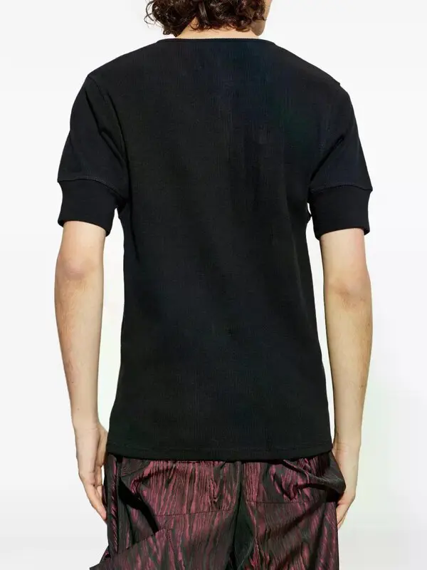 LEMAIRE Buttoned Ribbed T-shirt - Black