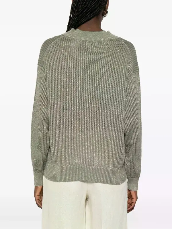 Brunello Cucinelli V-neck Ribbed-knit Sweater