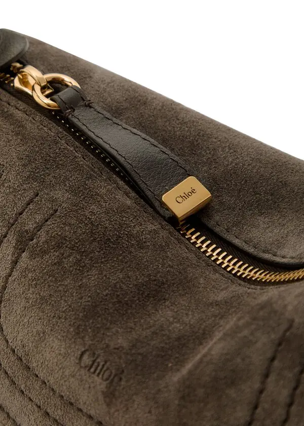 Chloé Marcie Small Suede Shoulder Bag - Dark Brown