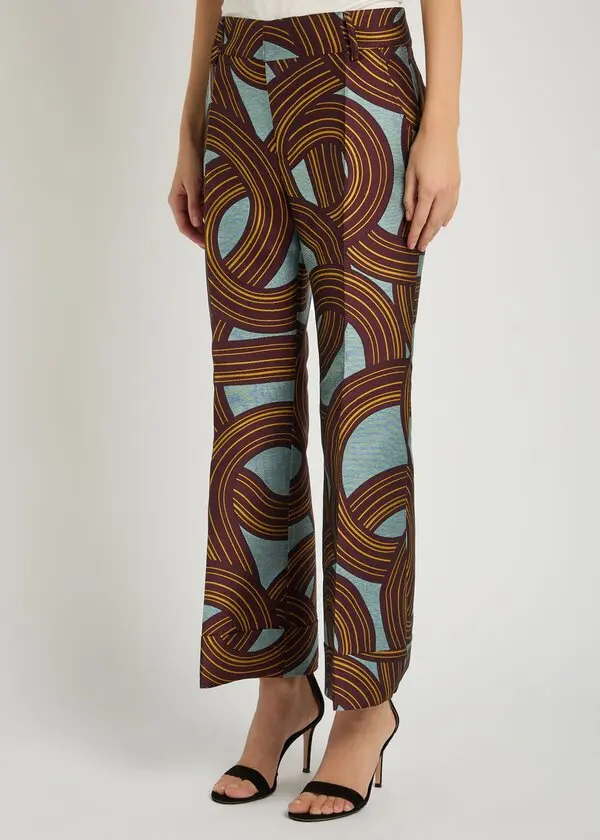 La DoubleJ Hendrix Jacquard Flared-leg Trousers - Multicoloured
