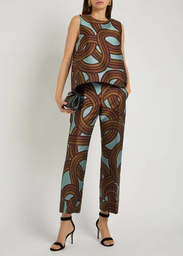 La DoubleJ Hendrix Jacquard Flared-leg Trousers - Multicoloured