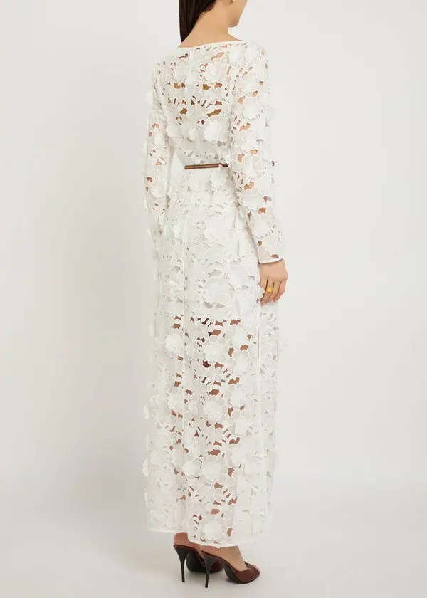 Zimmermann Patience Floral-embroidered Cotton Maxi Dress