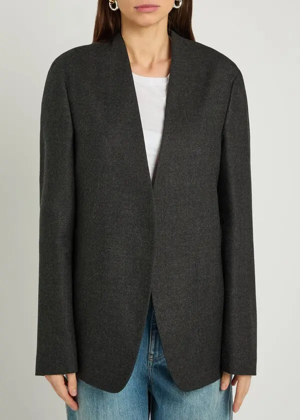 MAISON MARGIELA Collarless Wool Blazer