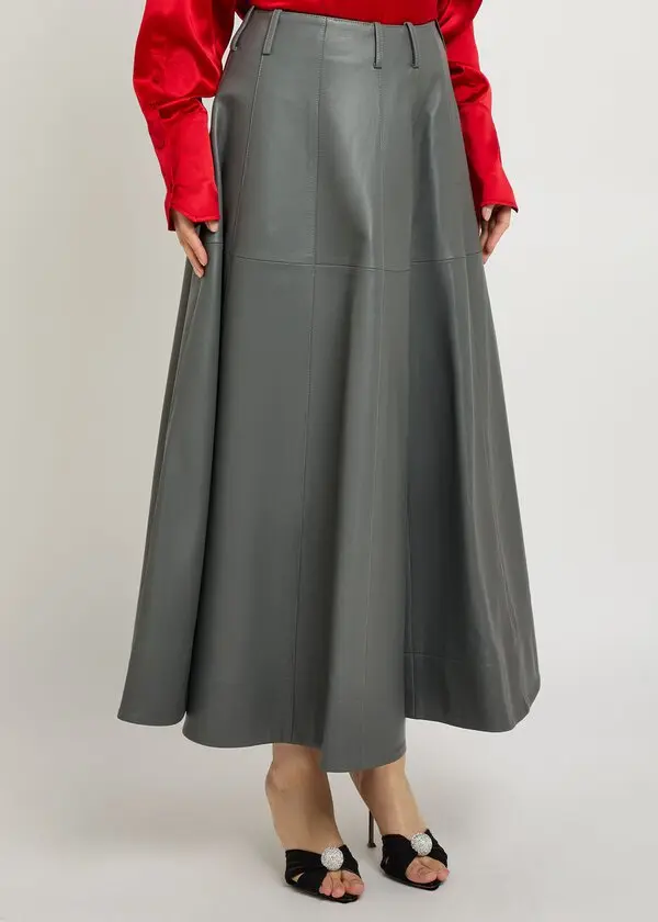 ARMARIUM Leather Midi Skirt