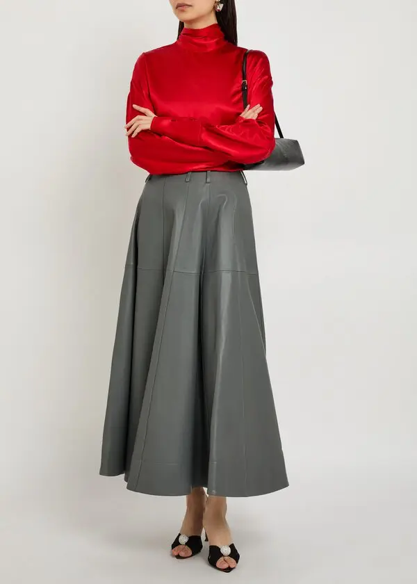 ARMARIUM Leather Midi Skirt