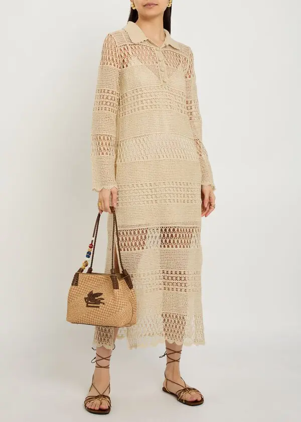Zimmermann Wanderlust Sun Crochet Cotton-blend Midi Dress - Natural