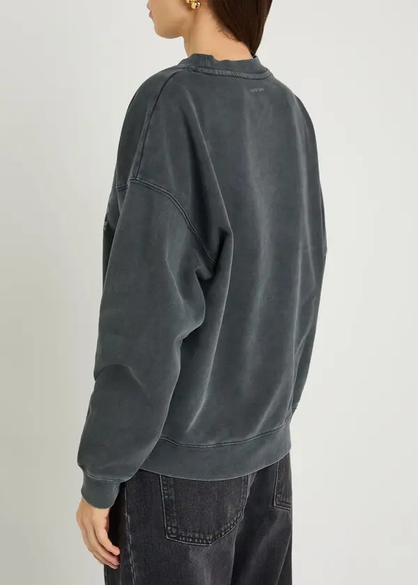 ANINE BING Spencer Printed Cotton Sweatshirt - Black