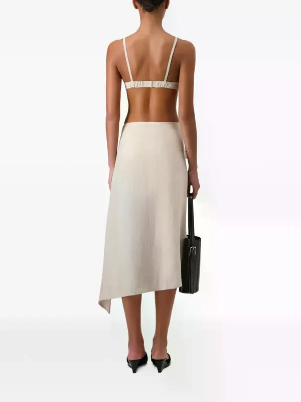 Coperni Flower Gathered Bikini Top - Neutrals