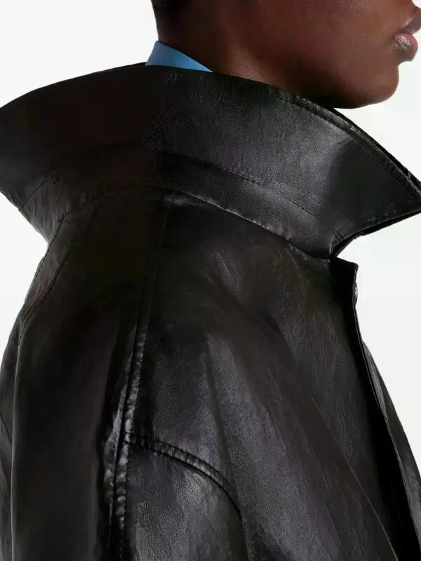Bally Crinkle-effect Leather Jacket