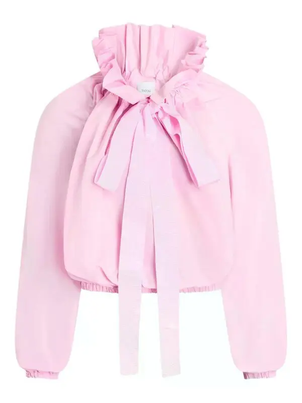 PATOU Ruffled Tie-neck Top - Pink